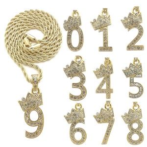 Accessories | Iced Out Number Crown Pendant 9 24 Rope Chain | Poshmark